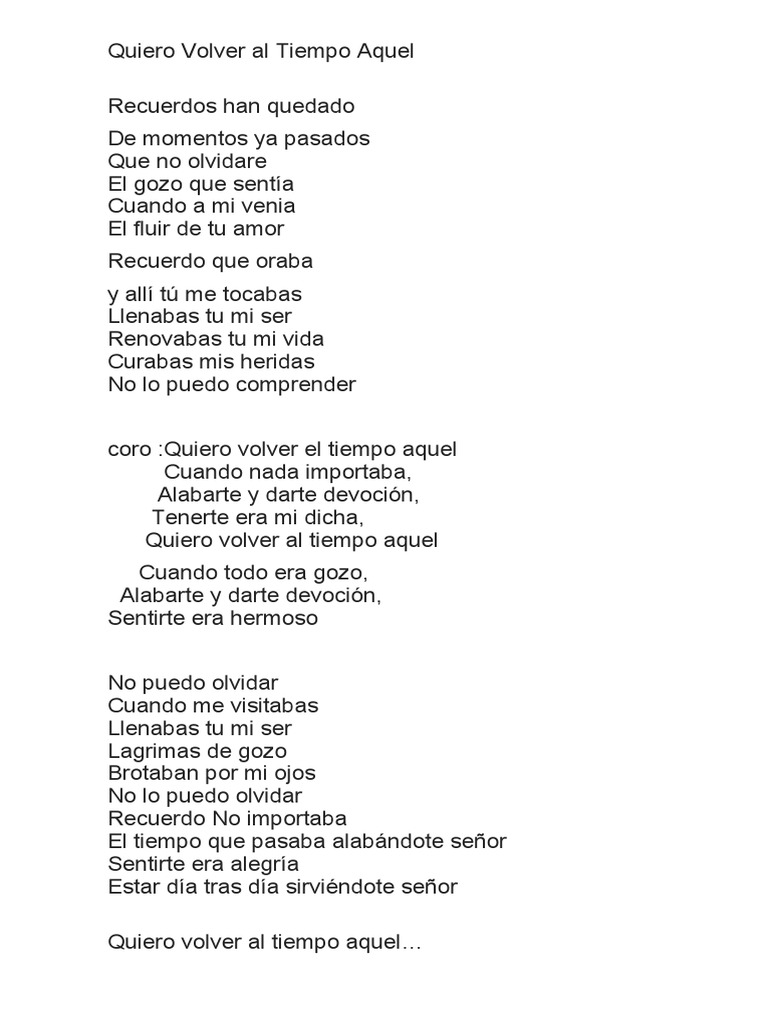 Quiero Volver al Tiempo Aquel | PDF | Arte | Poesía