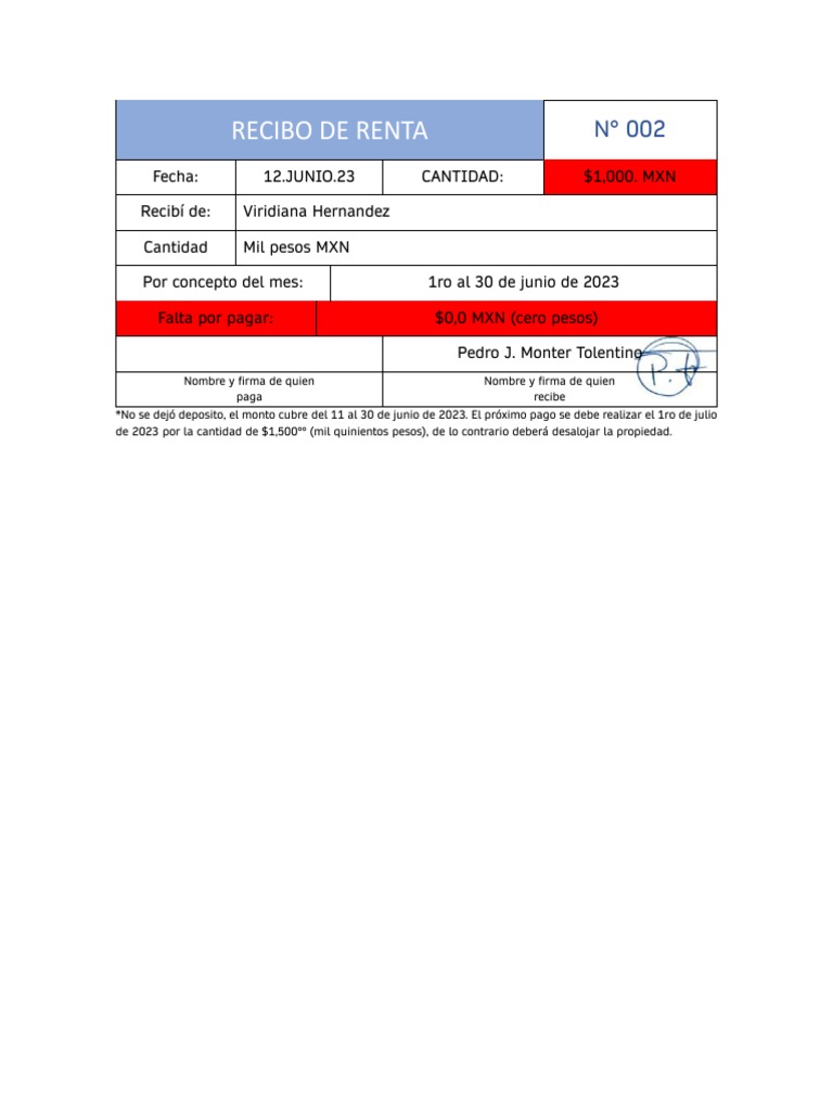 Recibo de Renta | PDF