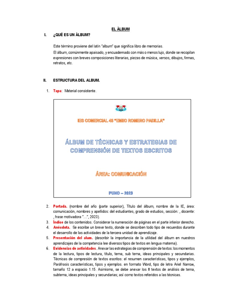 Esquema - Álbum | PDF