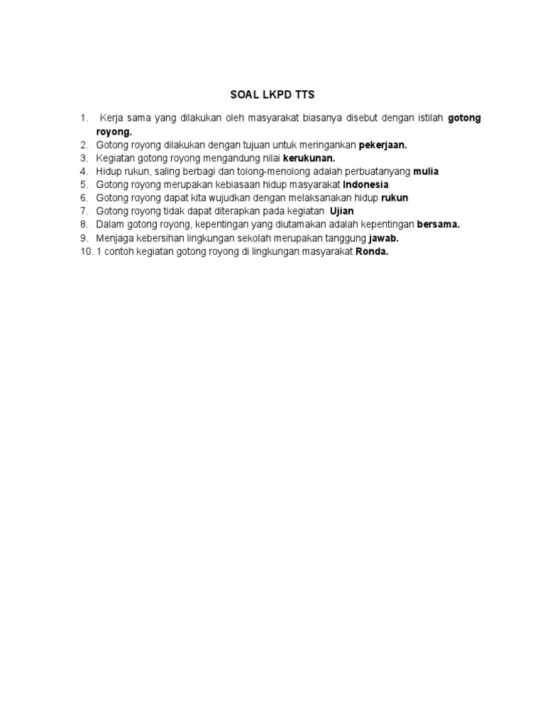 Soal LKPD Tts | PDF | Karier & Perkembangan | Sains & Matematika