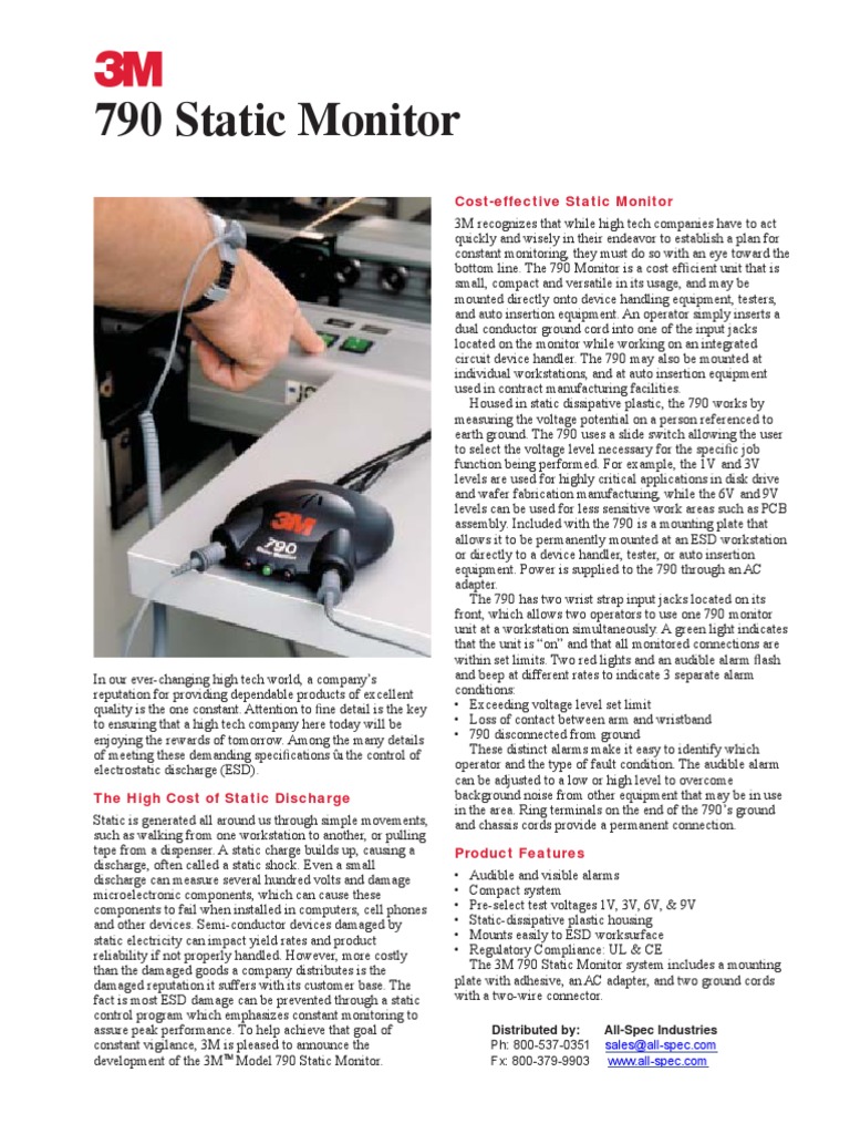 3M 790 Datasheet | PDF | Ac Power Plugs And Sockets | Electrostatic Discharge