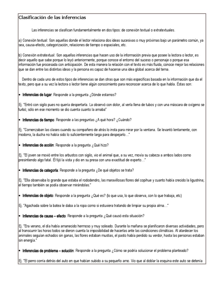 Clasificación de inferencias textuales | PDF