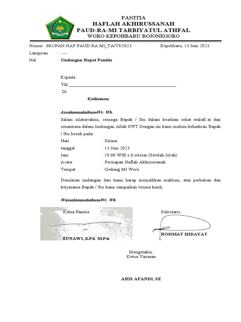 Undangan Haflah | PDF
