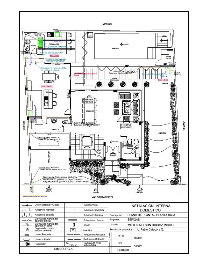 Plano de Una Vivienda para La Instalación de Gas Unifamiliar | PDF