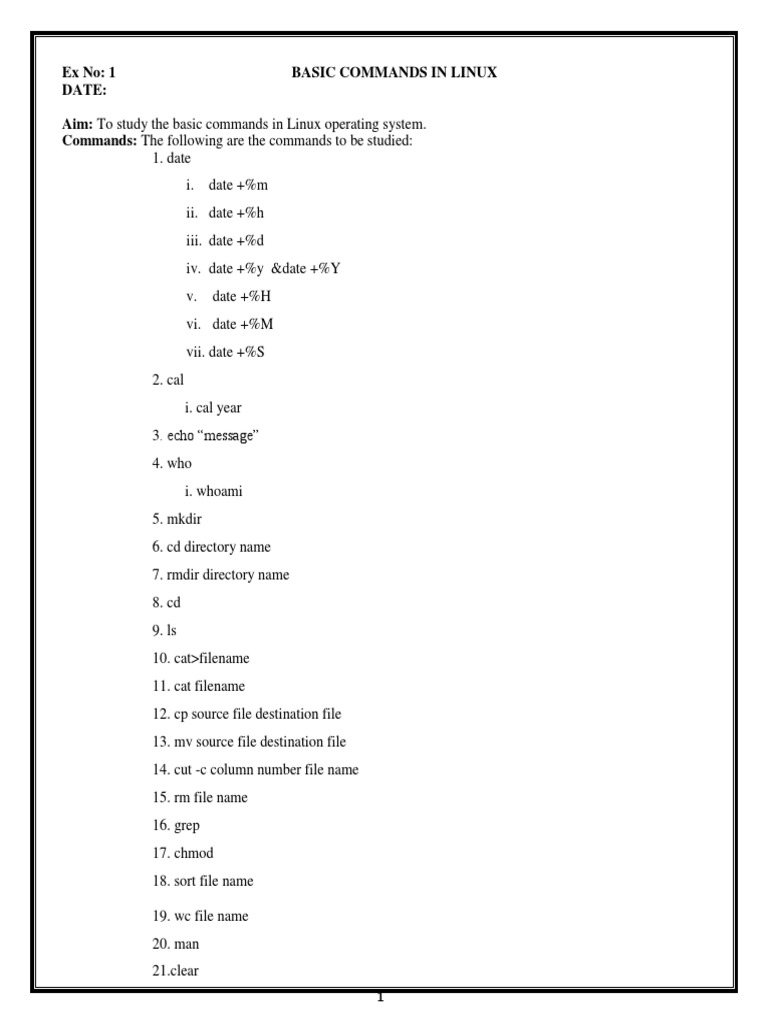 Basic Linux Commands Guide | PDF | Filename | Computer Program