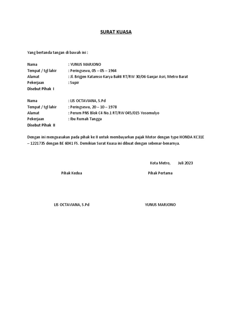 SURAT KUASA Pajak | PDF