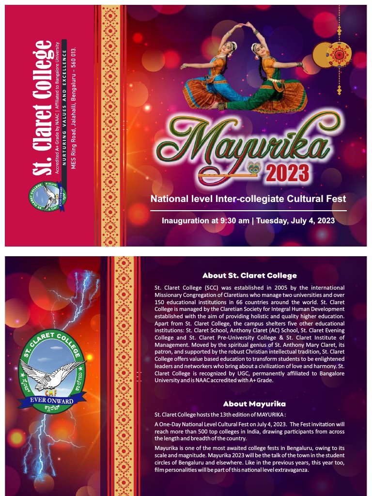 Mayurika 2023 Cultural Fest Details | PDF