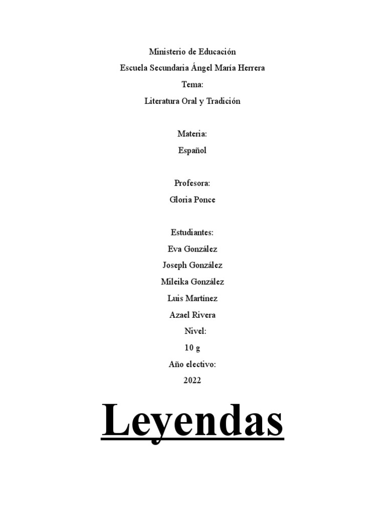 Leyendas y Duendes en la Tradición Oral | PDF | Leyendas