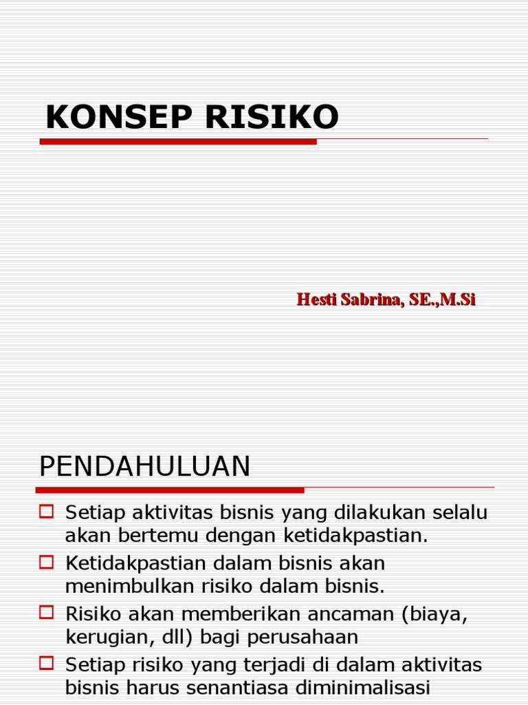 Slide 1. Konsep Risiko | PDF