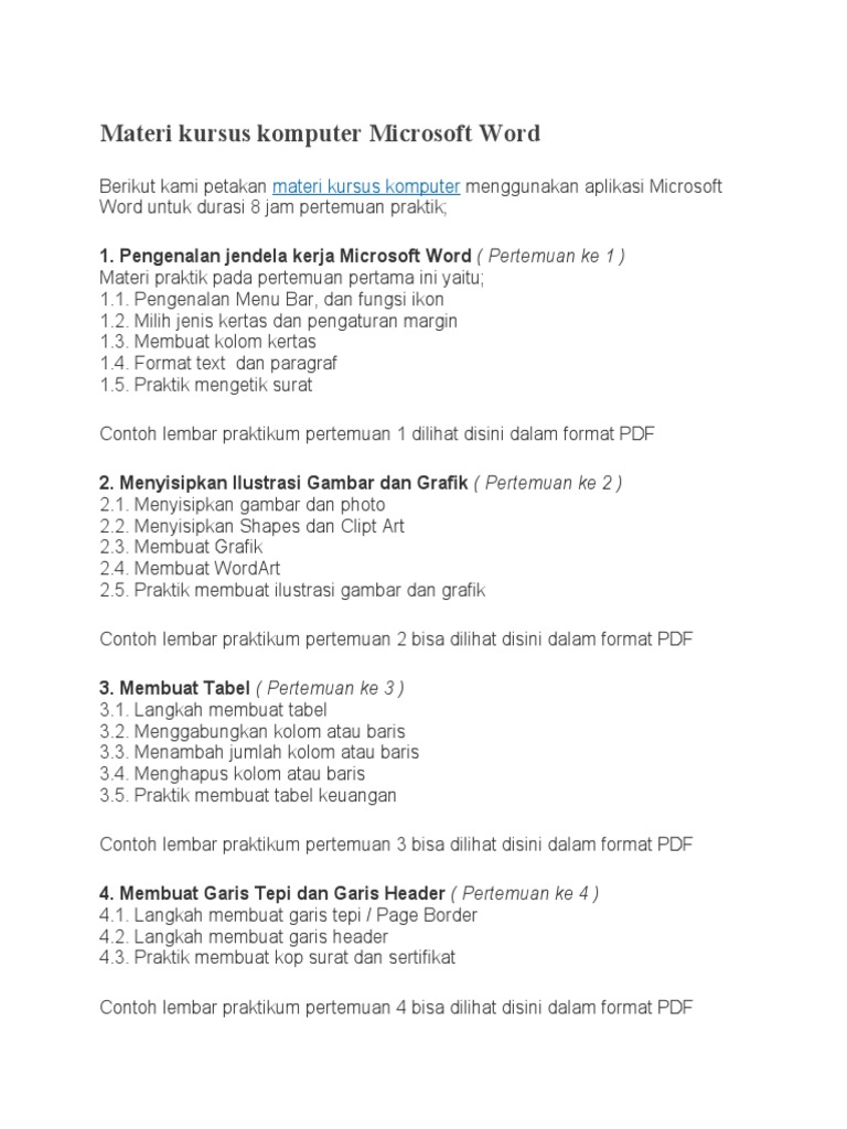 Kursus Praktis Microsoft Word | PDF