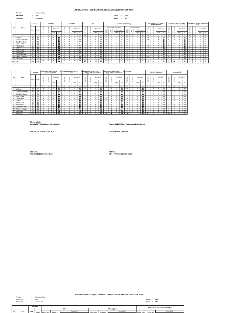 Pws-Kia 2023 Uptd Puskesmas Botombawo | PDF