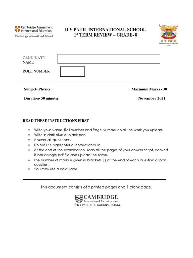 Grade 8 Physics Exam Guide | PDF | Sound | Thermal Conduction