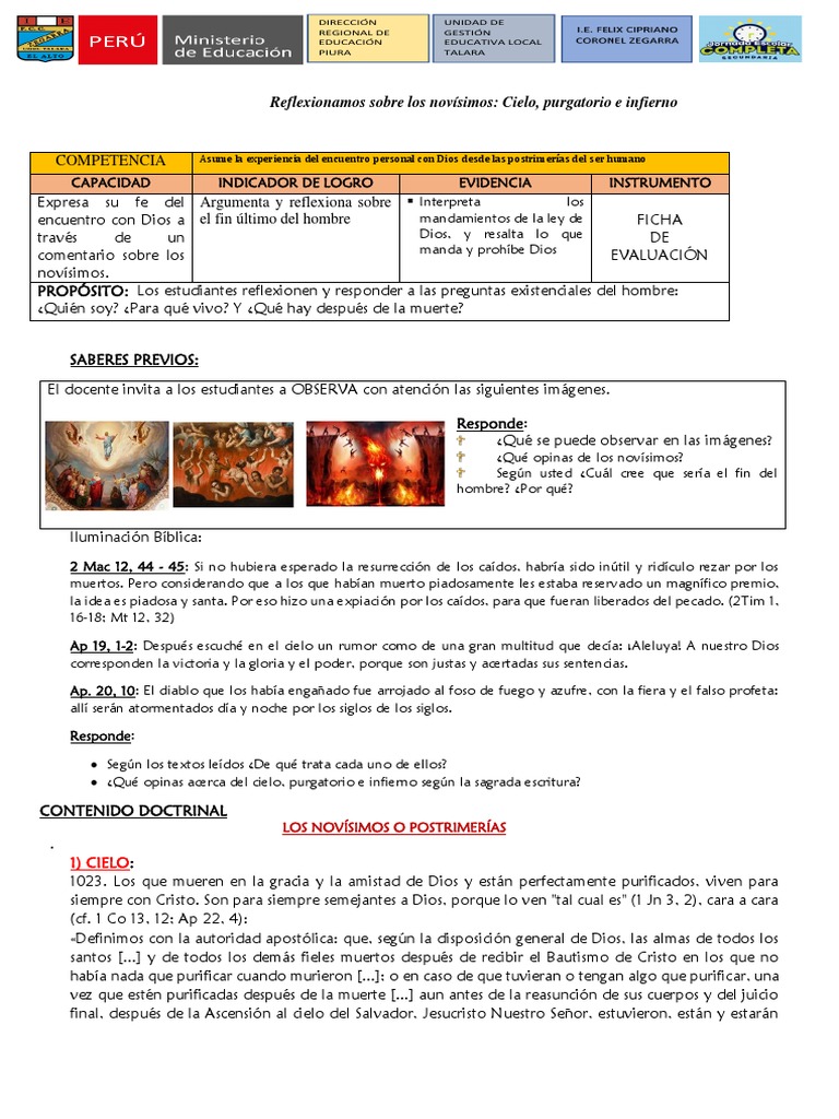 15 Los Novísimos | PDF | Purgatorio | Creencia y doctrina cristiana