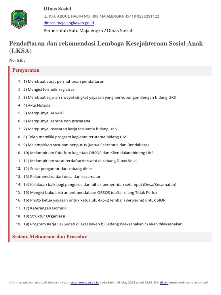 Unduh Standar Pelayanan - Pendaftaran Dan Rekomendasi Lembaga ...