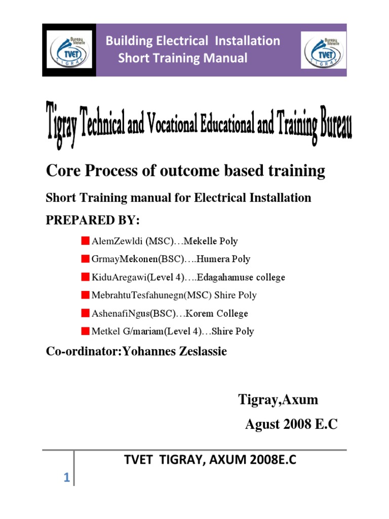 Manual For Bulding Electrical Installation Short Training - Docx12 FINAL | PDF | Electrical ...