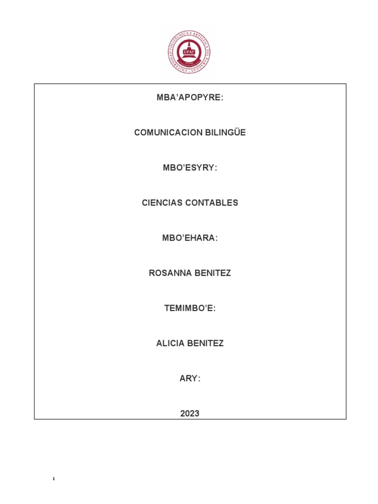 Semana Ii - Ejercicio - Comunicación Bilingüe - Ficha | PDF