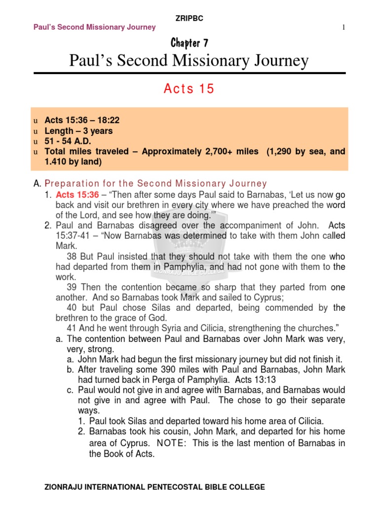 7 - Pauls Second Missionary Journey | PDF | Paul The Apostle | First ...