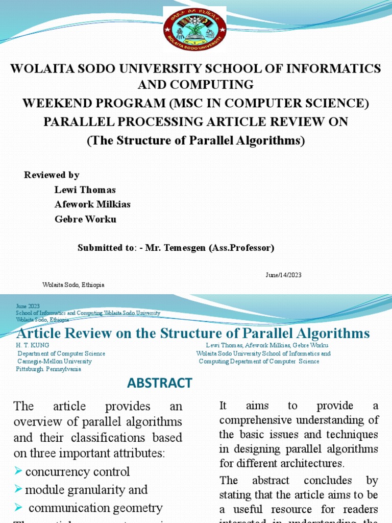 Parallel Algorithms Pdf Parallel Computing Central Processing Unit