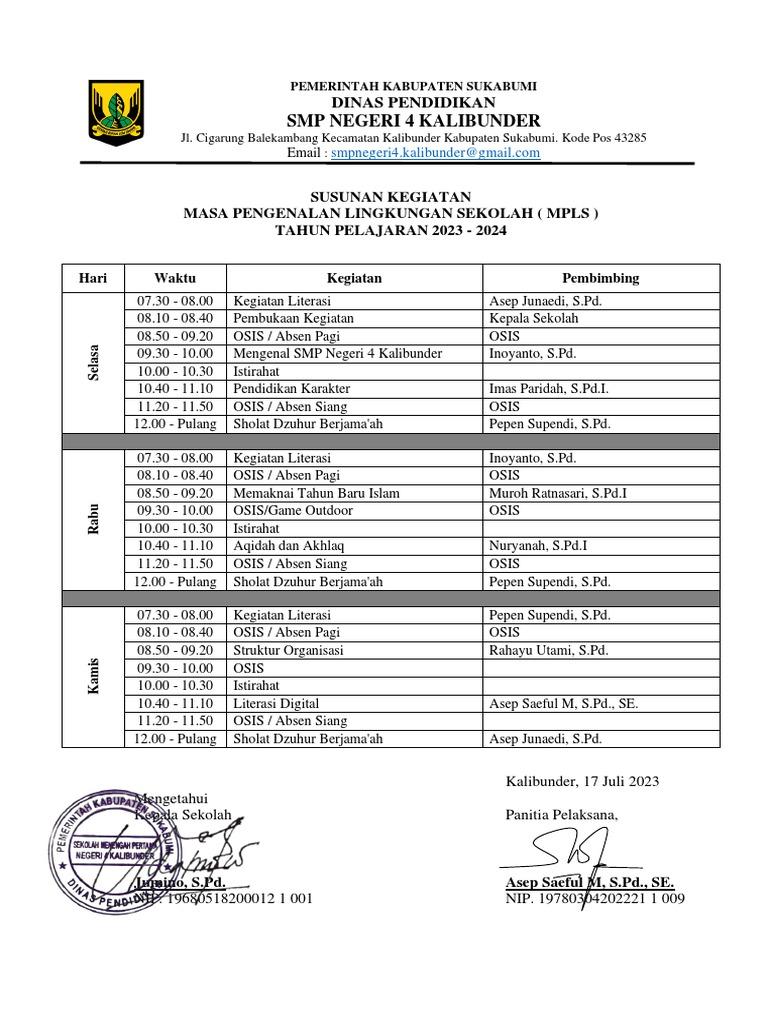 Contoh Jadwal Round Down MPLS | PDF