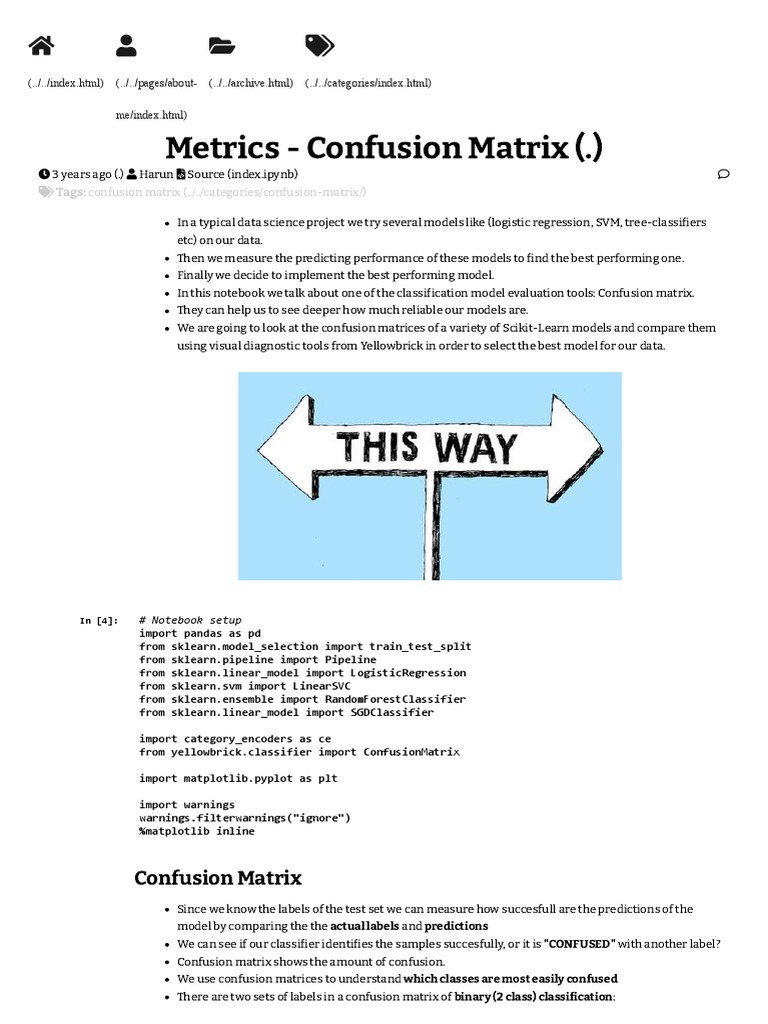 Confusion Matrix | PDF | Statistical Classification | Receiver Operating Characteristic