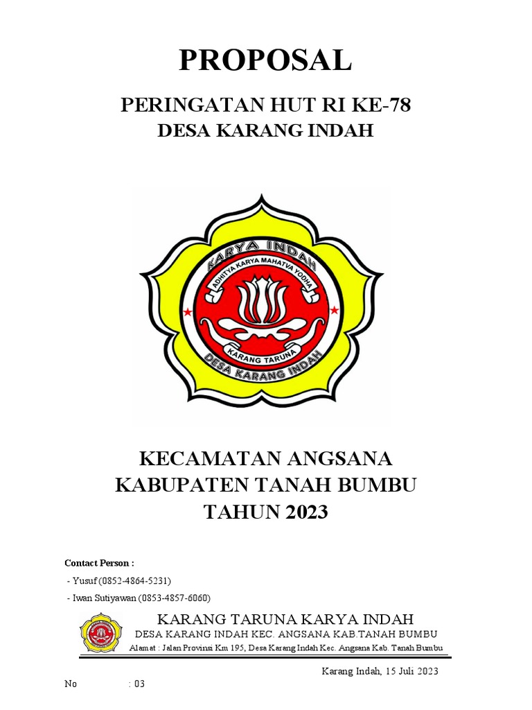 Proposal Kegiatan HUT RI ke-78 | PDF