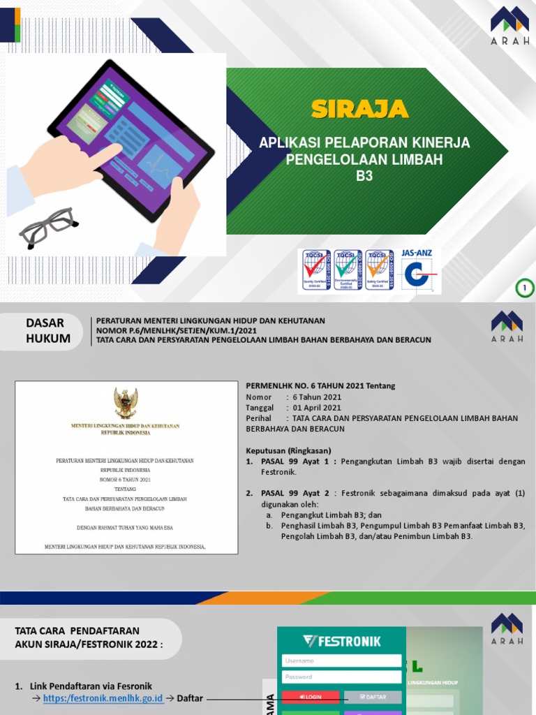 Aplikasi Pelaporan Kinerja Pengelolaan Limbah B3 Melalui Siraja 2022 ...