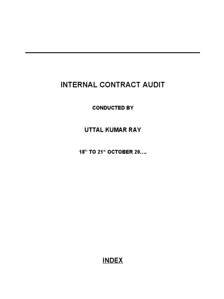 Internal Contract Audit Findings Report | PDF | Invoice | Audit