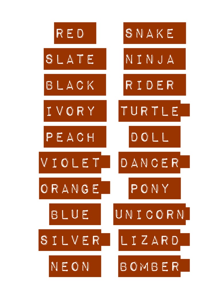 Secret Agent Code Name Selector | PDF