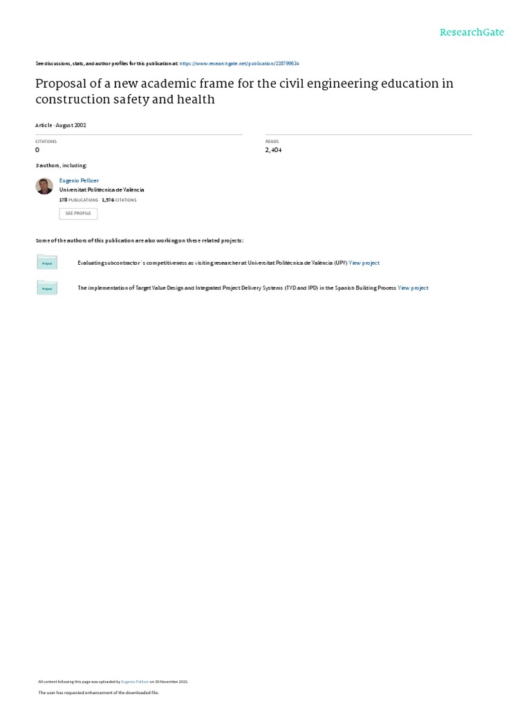 Proposal of A New Academic Frame For The Civil Eng | PDF | Academic ...