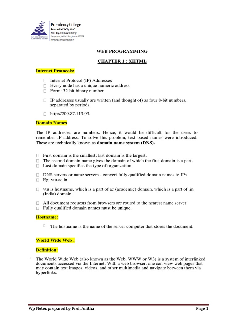 Unit1 WP | PDF | Html Element | Html