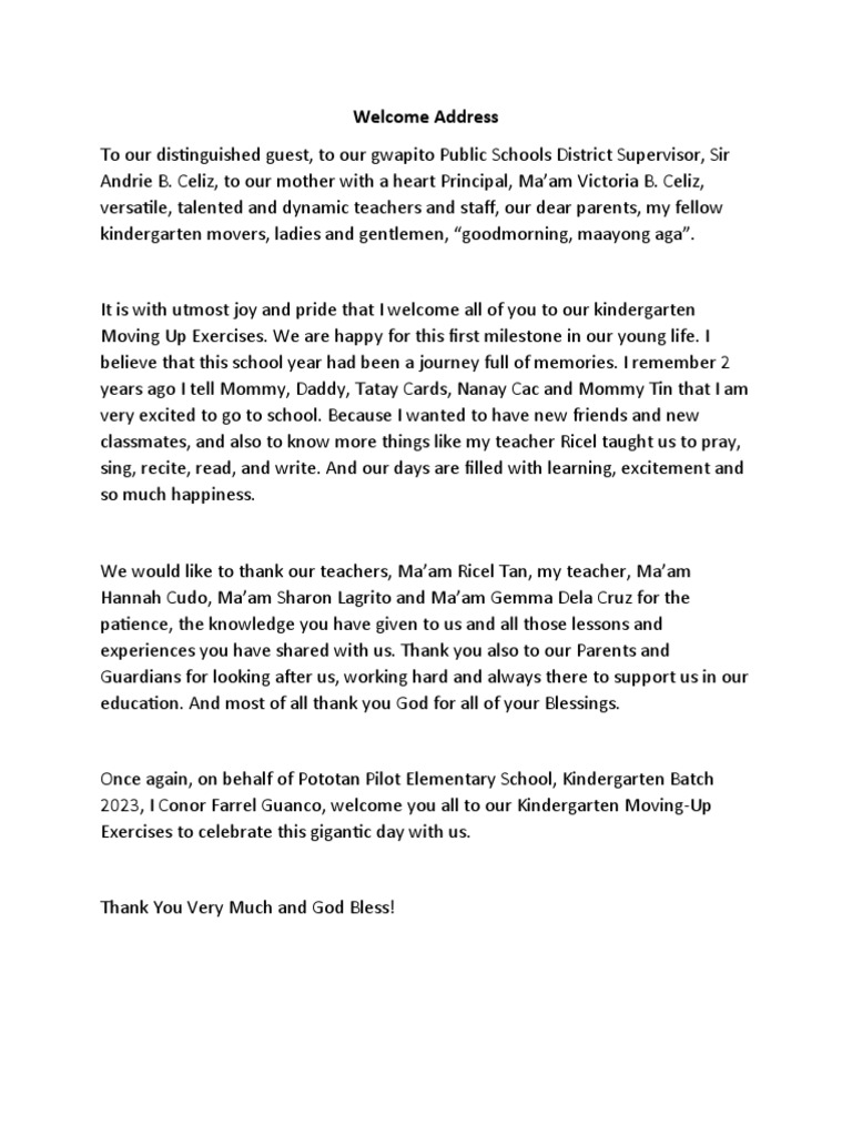 CONOR Welcome Address | PDF | Wellness