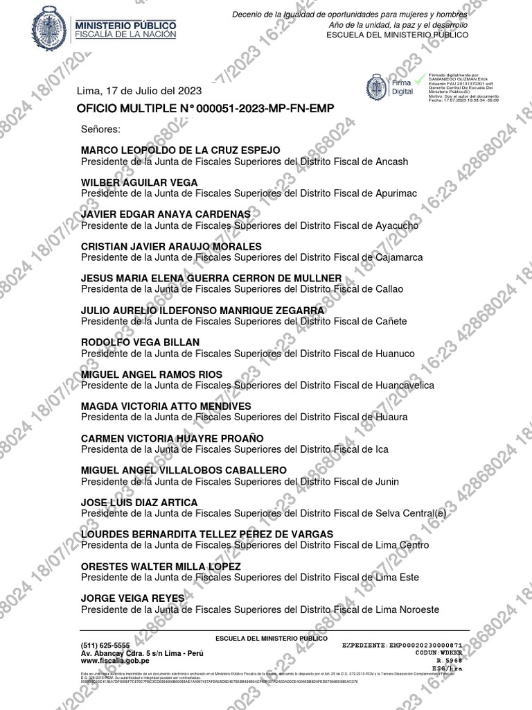 Oficio Multiple N°000051-2023-Emp | PDF