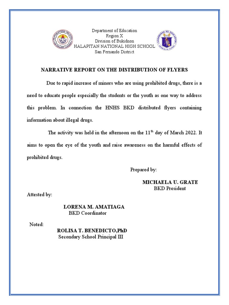 7.2 BKD Narrative Report On The Distribution of Flyers | PDF