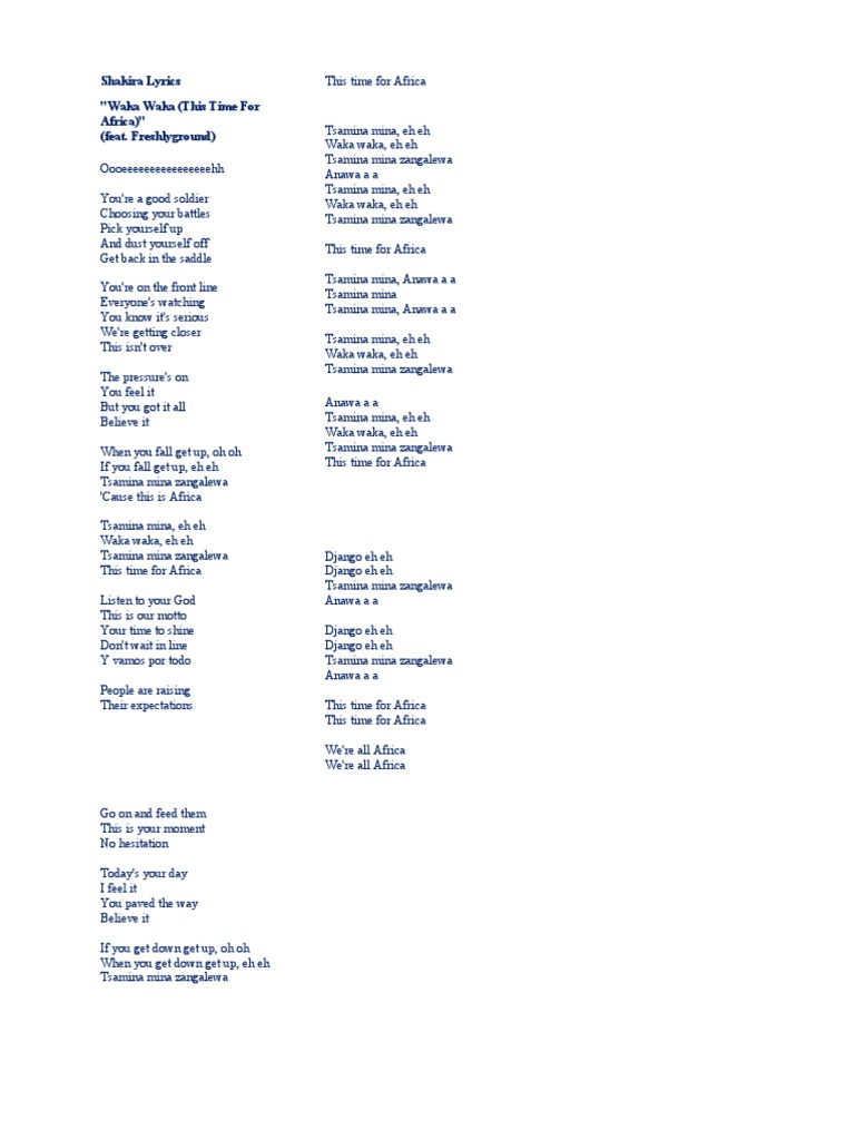 Shakira Lyrics | PDF
