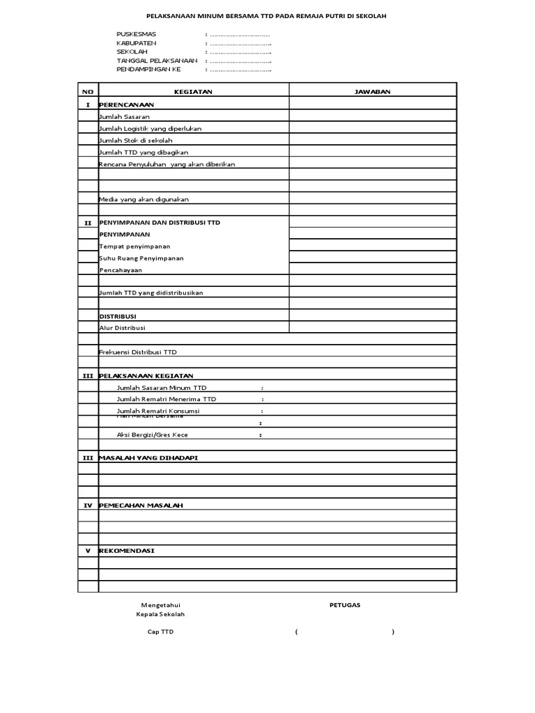 2023 Daftar Tilik TTD REMATRI | PDF