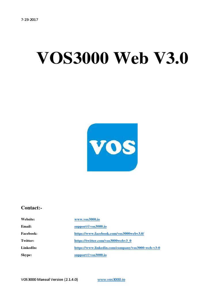 VOS3000 User Manual | PDF | Password | Server (Computing)