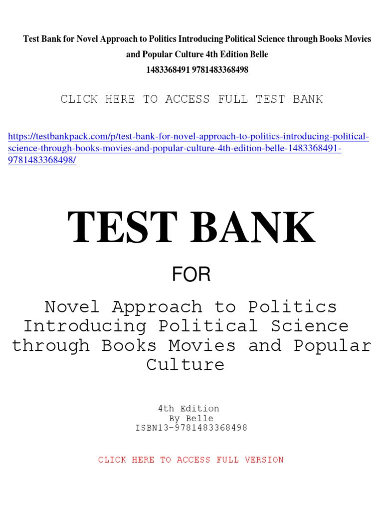 Novel Approach To Politics Introducing Political Science Through Books ...