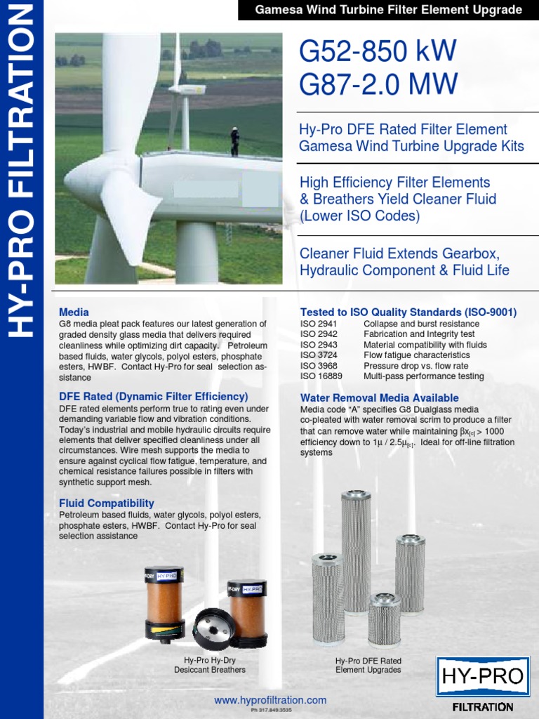 Gamesa Wind Turbine Filter Upgrade | PDF | Filtration | Wind Turbine