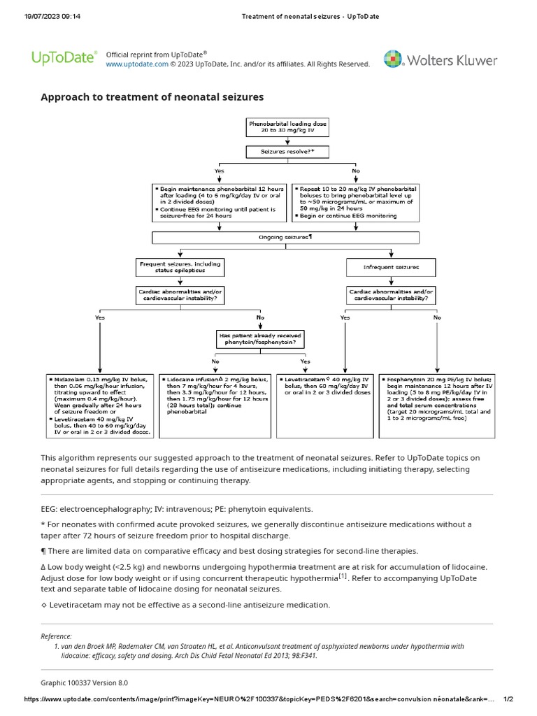 Algorithme - Treatment of Neonatal Seizures - UpToDate | PDF | Science ...