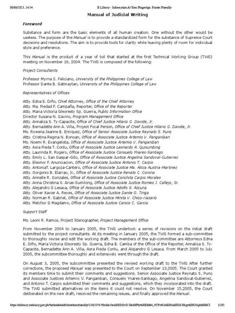 Manual of Judicial Writing Guidelines | PDF | Citation | Percentage