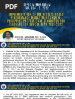 SCHOOL MEMO 12 S. 2025 PPST Indicators | PDF | Teachers | Learning