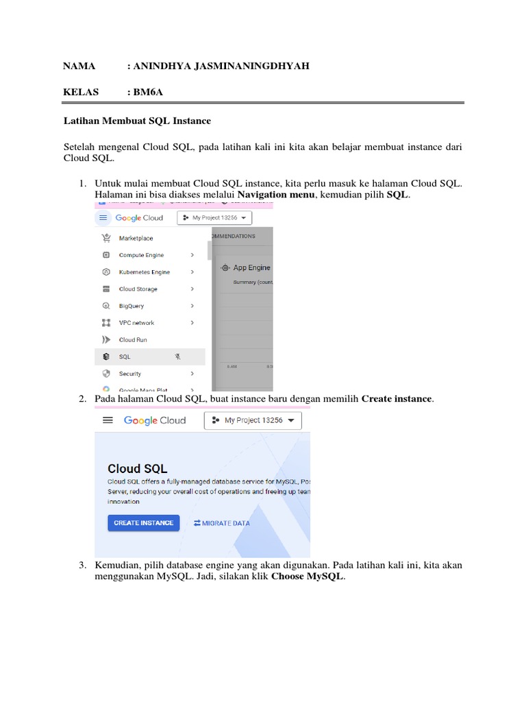 Panduan Membuat SQL Instance di Cloud | PDF | Komputer