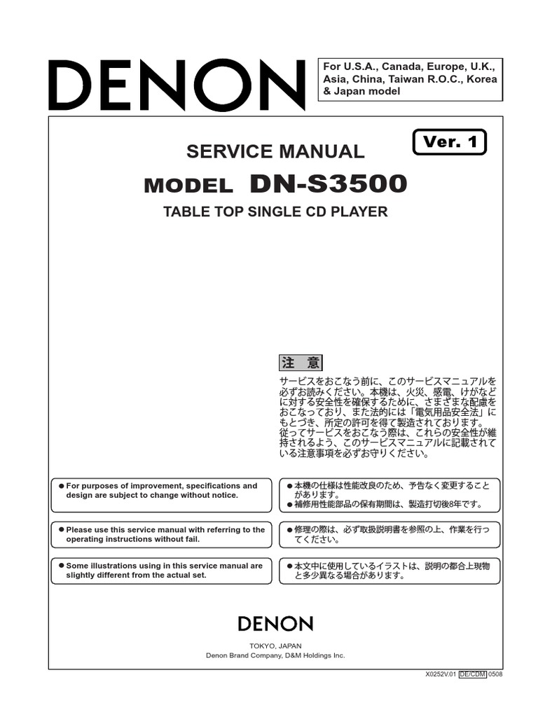 Denon DN-S3500 | Download Free PDF | Electrical Connector | Ac Power ...