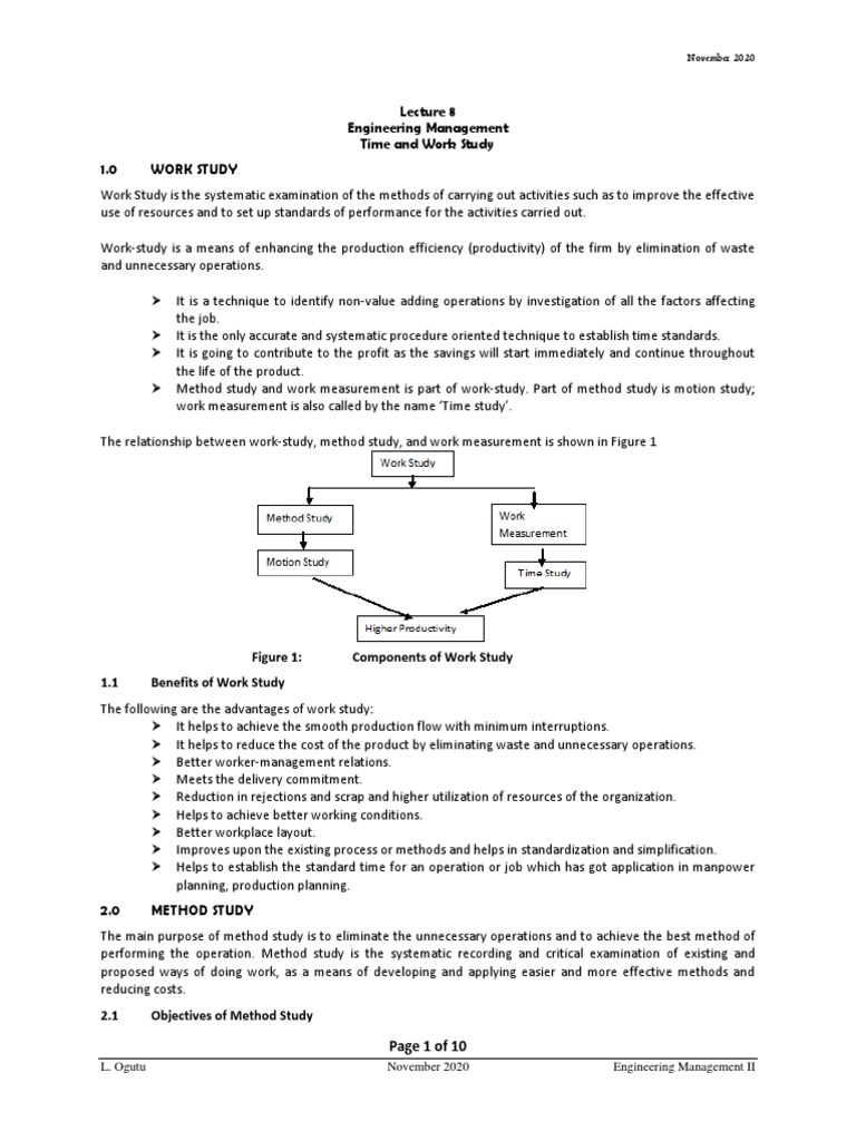 Lecture 9 - Time and Work Study | PDF | Business