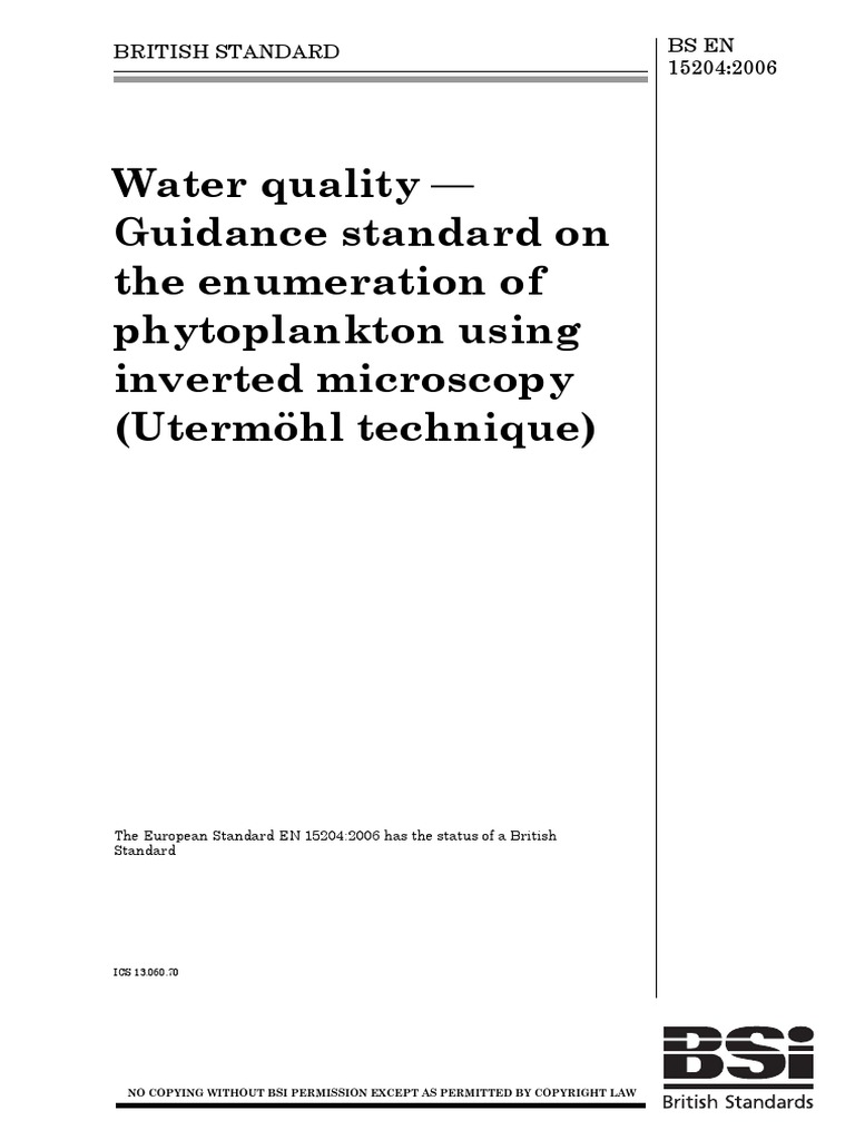 BS en 15204-2006 | PDF | Detection Limit | Algae