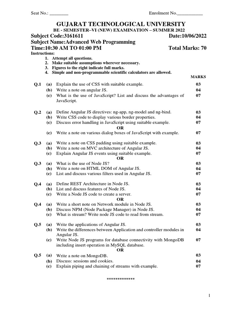 Be Summer 2022 | PDF | Java Script | Web Development