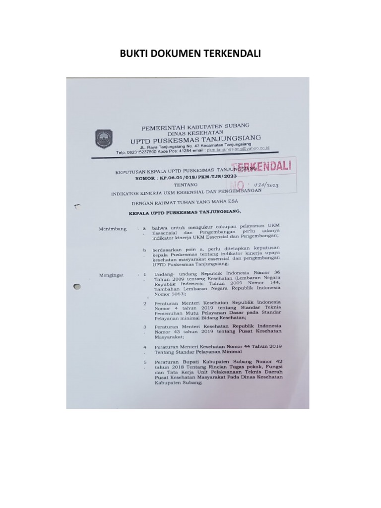 Bukti Dokumen Terkendali | PDF