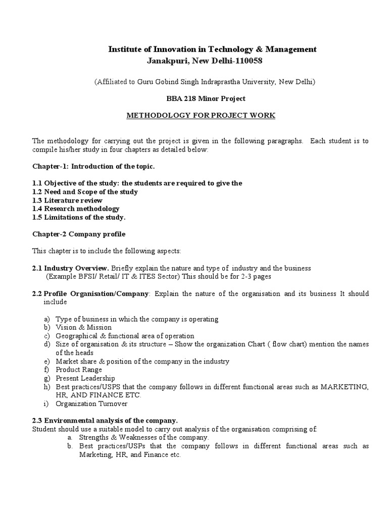 Project Guidelines For BBA IV Sem | PDF | Market Segmentation | Employment