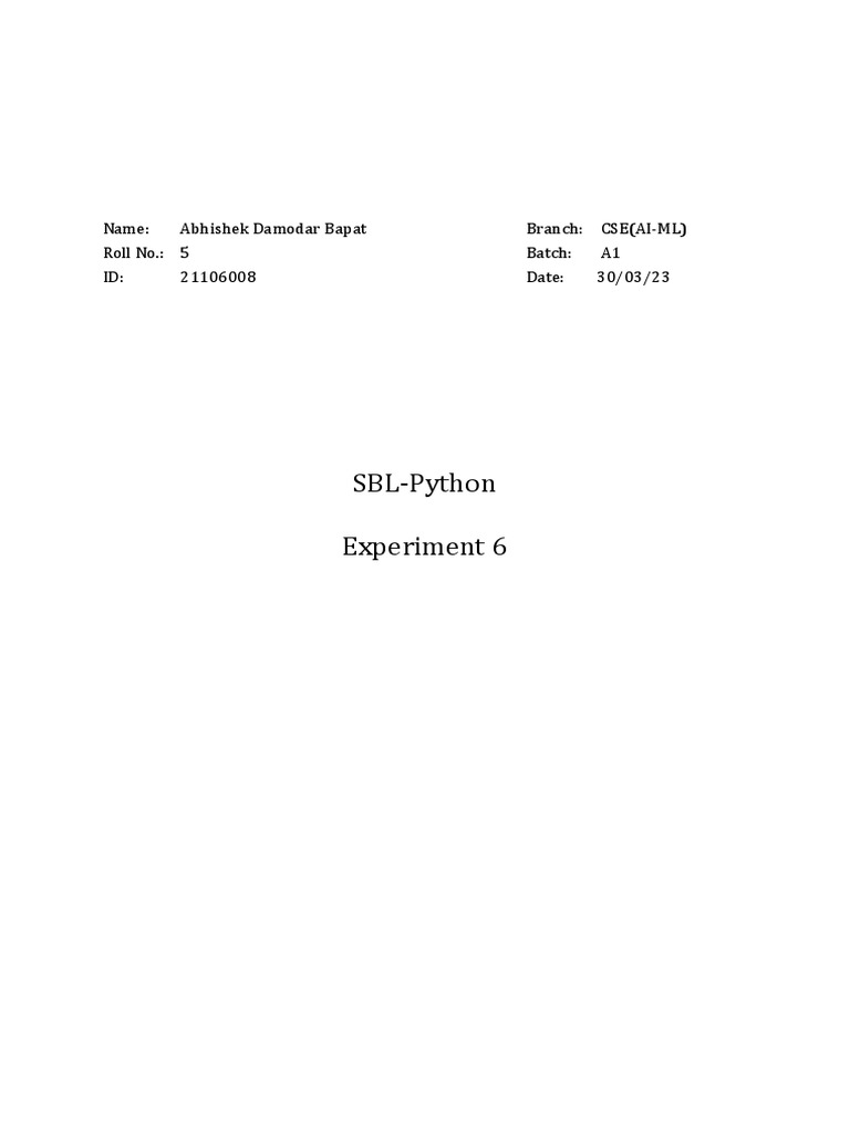 SE Abhishek Bapat Python 6 | PDF