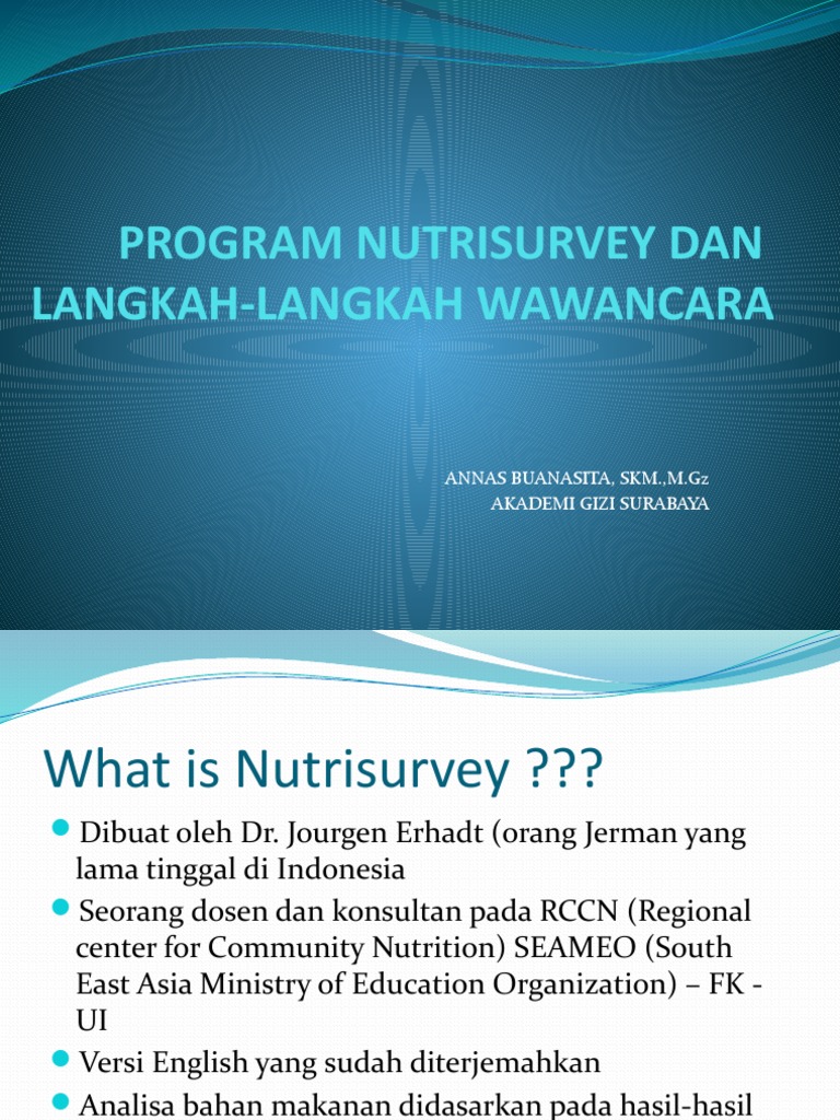 Program Nutrisurvey | PDF